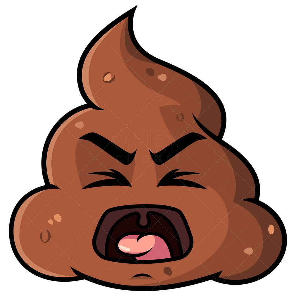 Screaming Poop Emoji Cartoon Vector Illustration - Download Image Now ...
