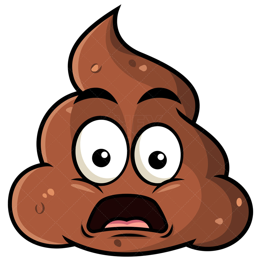 Shocked Poop Emoji Cartoon Vector Illustration - Download Image Now ...