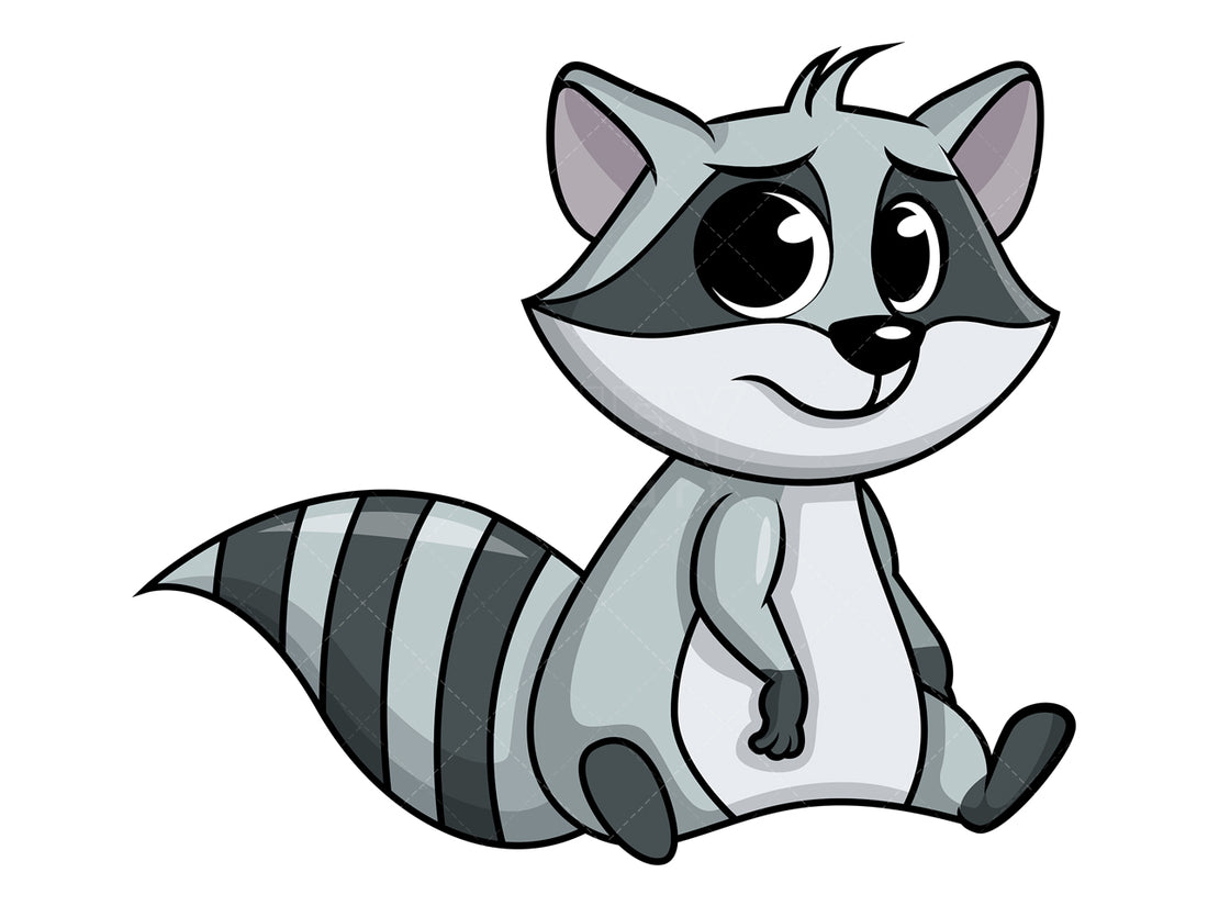 Sad Raccoon Cartoon Vector Illustration - Download Image Now ...